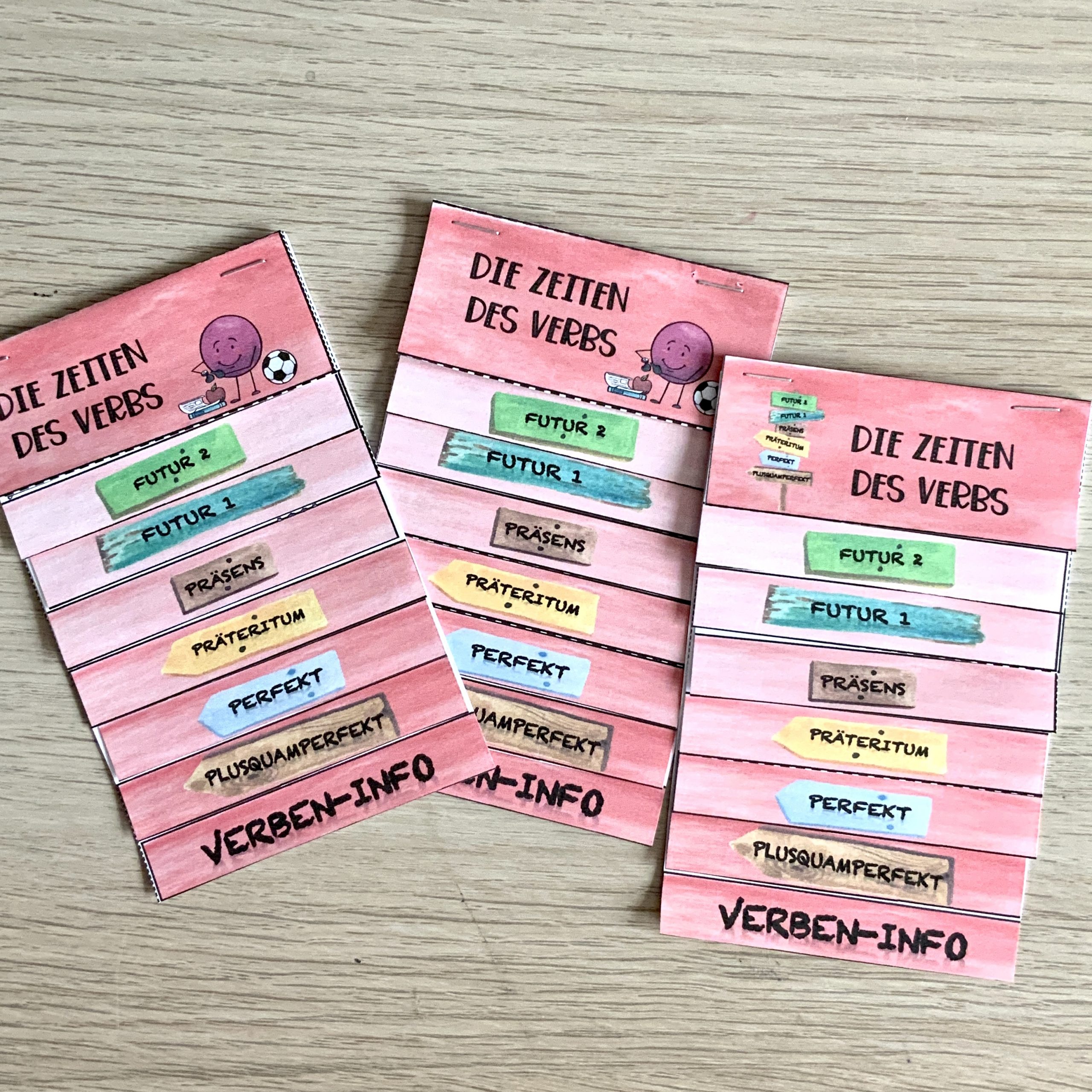 Verben: Minibook und Flipbook | Materialtanten