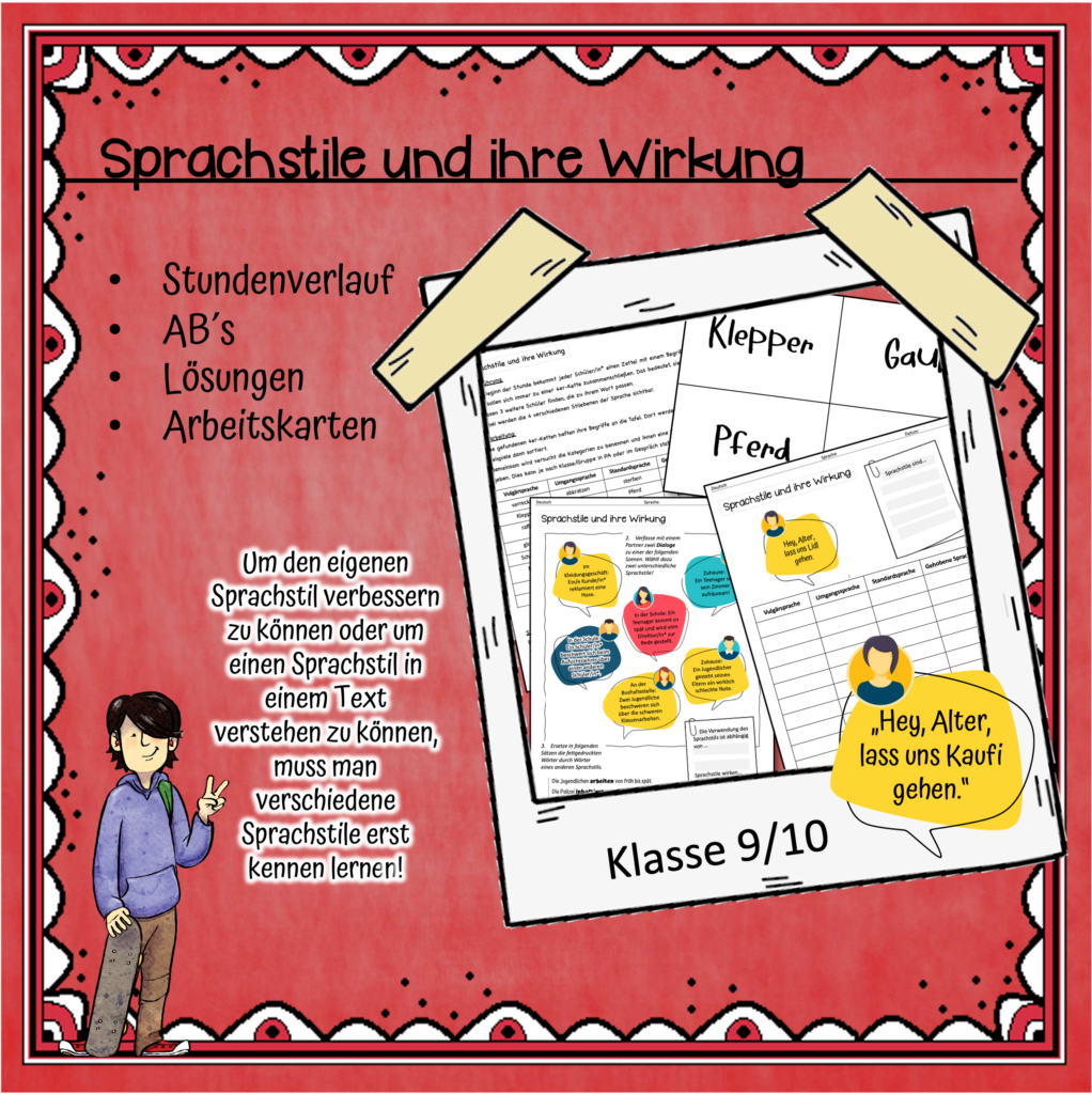 Sprachstile und ihre Wirkung - Materialtanten